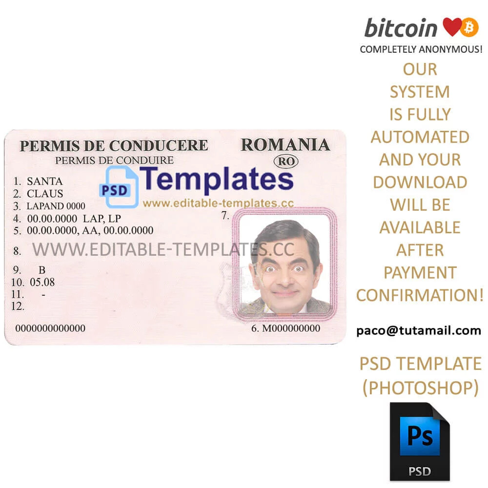 Romanian Driving Licence Template | Editable-Templates